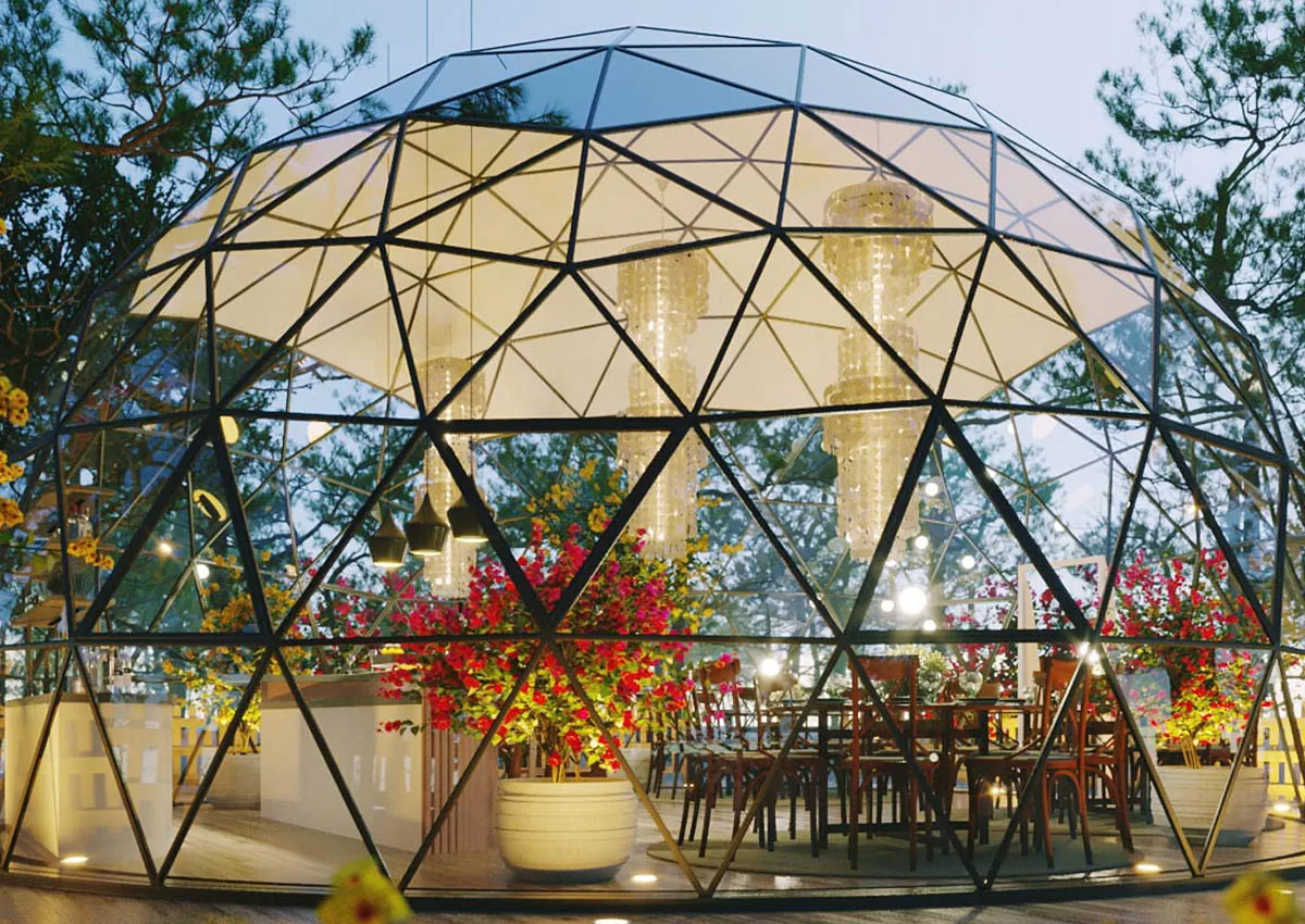 Dining area domes. Geodesic domes for sale.